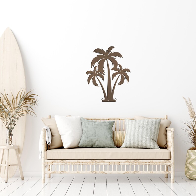 Tropical Wall Art: Grouping of 3 Palm Trees - Coastal Home Decor ...