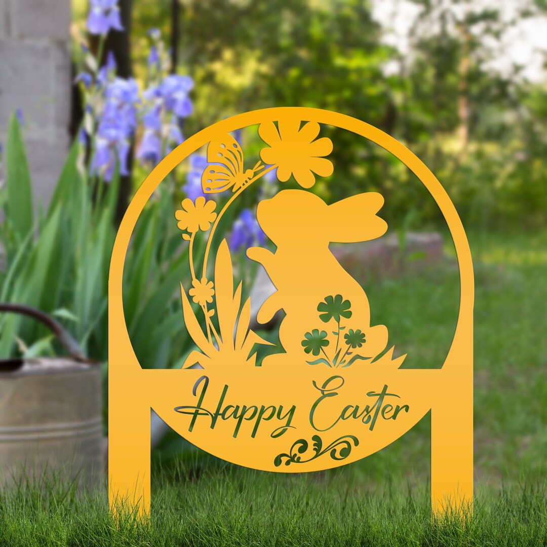 Easter Yard Decor - Metal Garden Decoration for Spring -cute Outdoor ...