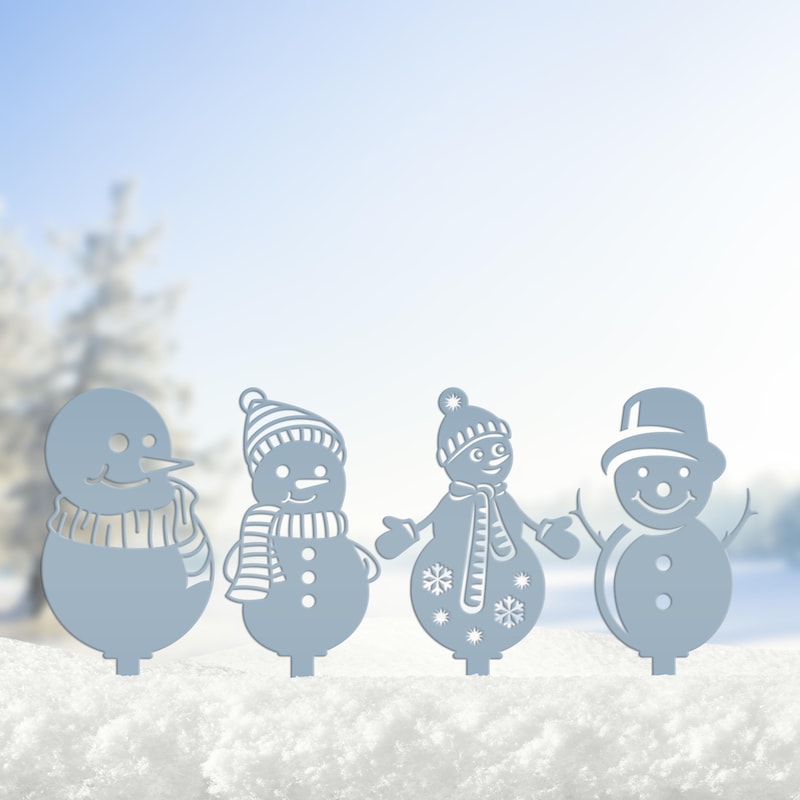Outdoor Metal Snowman Stakes - Etsy