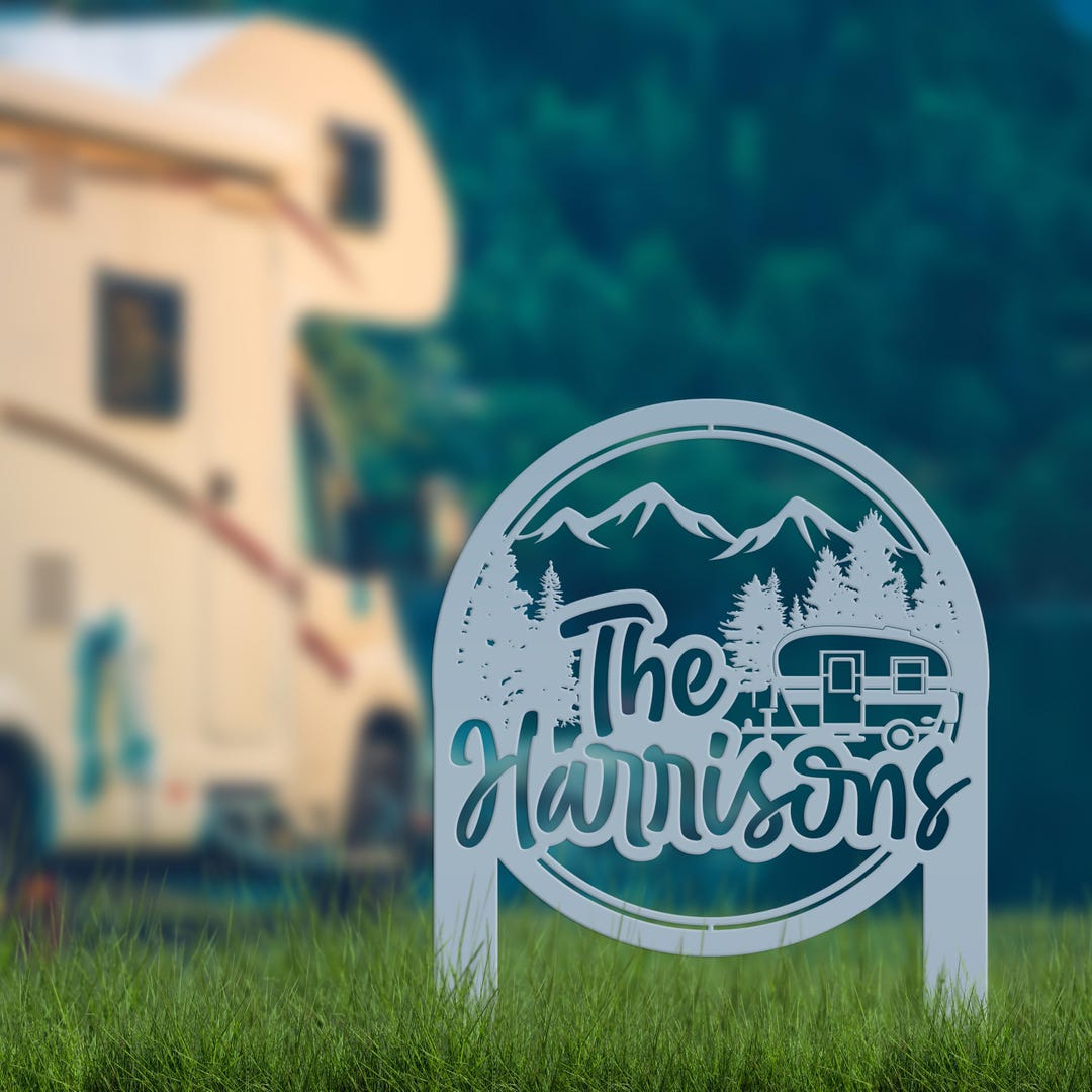 Camping Sign Metal Personalized With Family Name | Outdoor Campsite ...