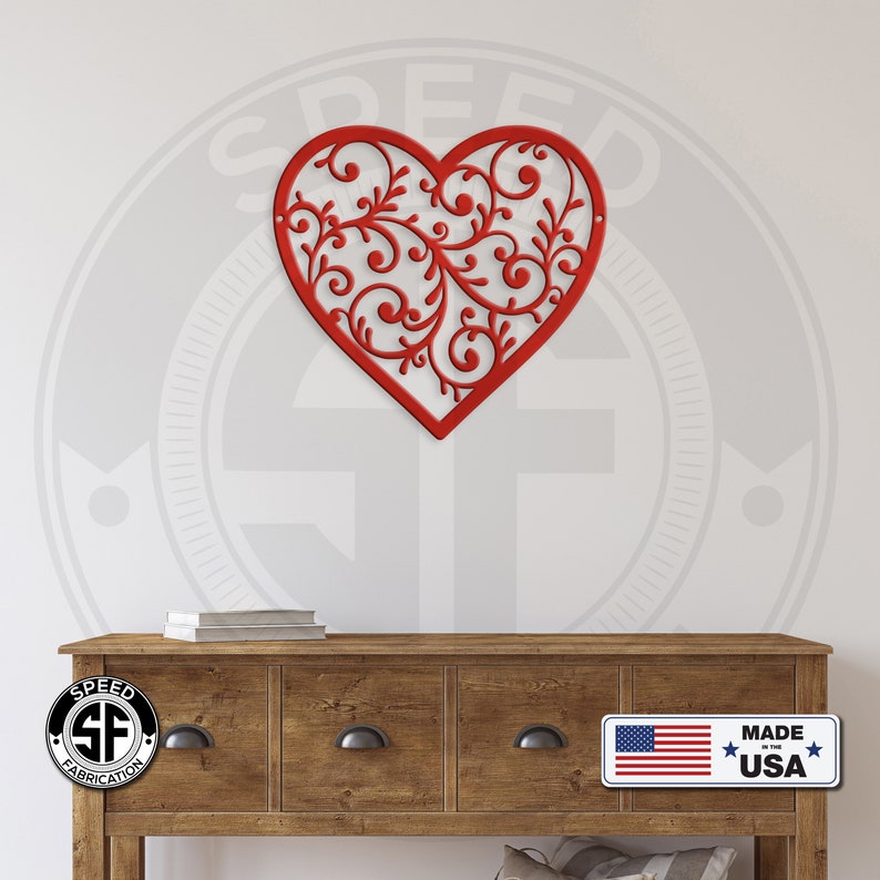 Decorative Scroll Heart Metal Sign - Etsy