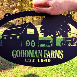 Oval Farm Sign With Family Name and Established Date - Etsy