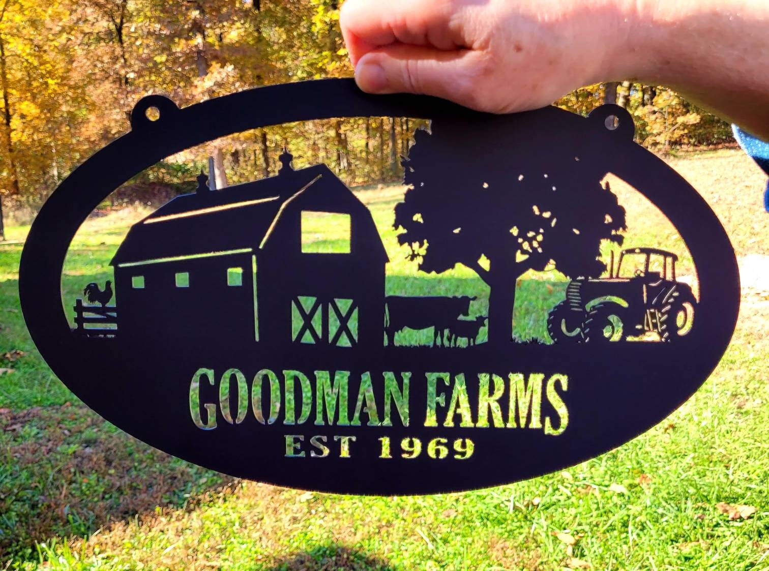 Oval Farm Sign With Family Name and Established Date - Etsy