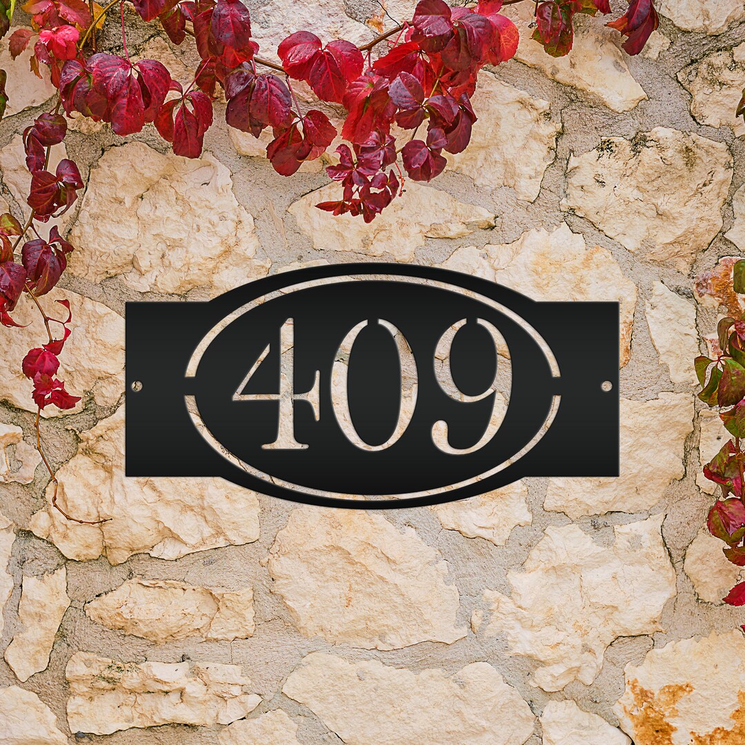 Personalized House Number Metal Sign - Etsy