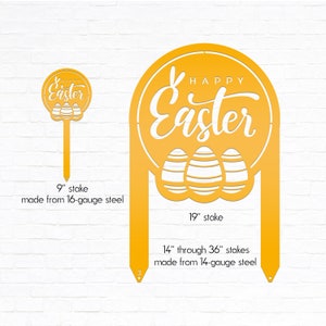 Outdoor Happy Easter Metal Yard Sign- Easter Eggs Sign- Outdoor Easter ...