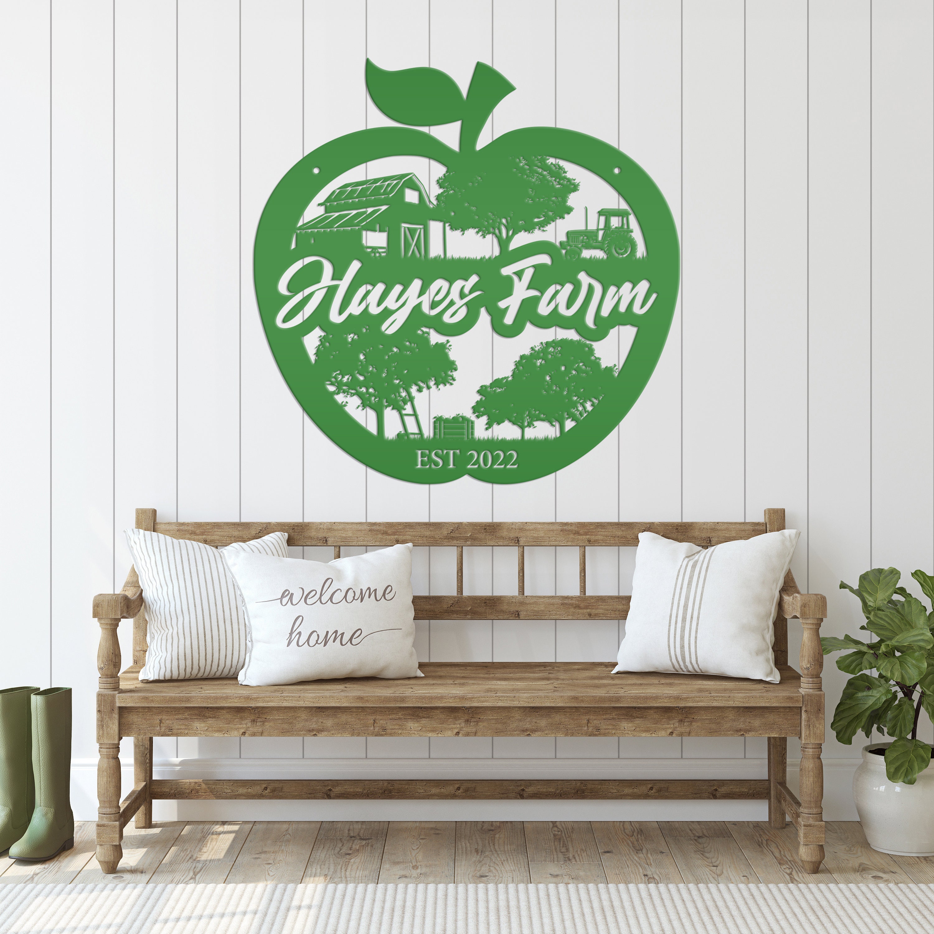 Farm Sign Apple Orchard Sign, Metal Indoor Outdoor Wall Signage ...