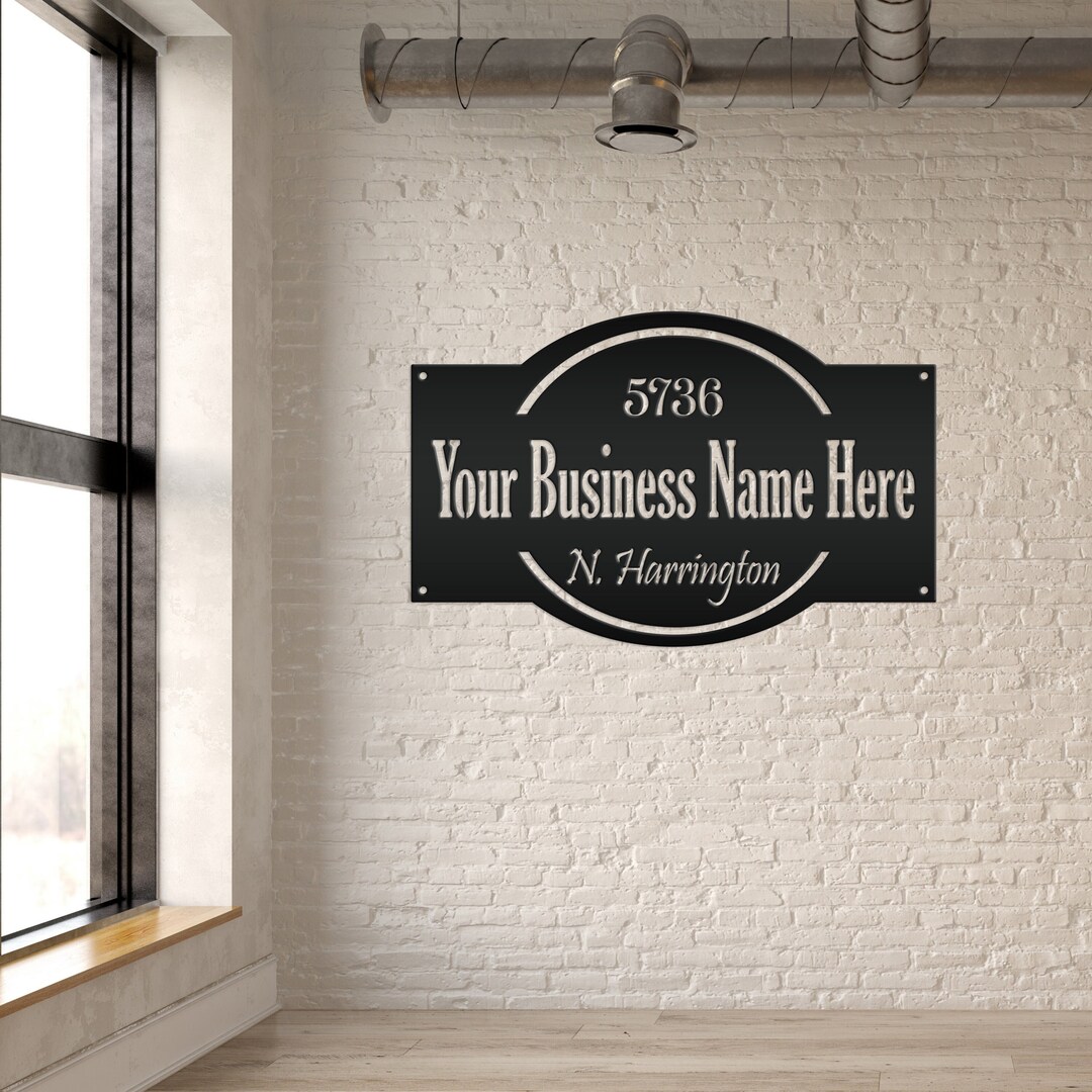Business Sign, Outdoor Customizable Metal Wall Signage, Make It Your ...