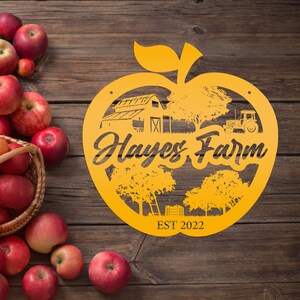 Farm Sign Apple Orchard Sign, Metal Indoor Outdoor Wall Signage ...