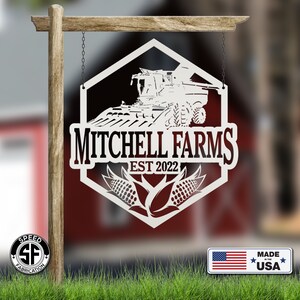 Custom Farm Sign With Combine Corn Farming Sign - Etsy