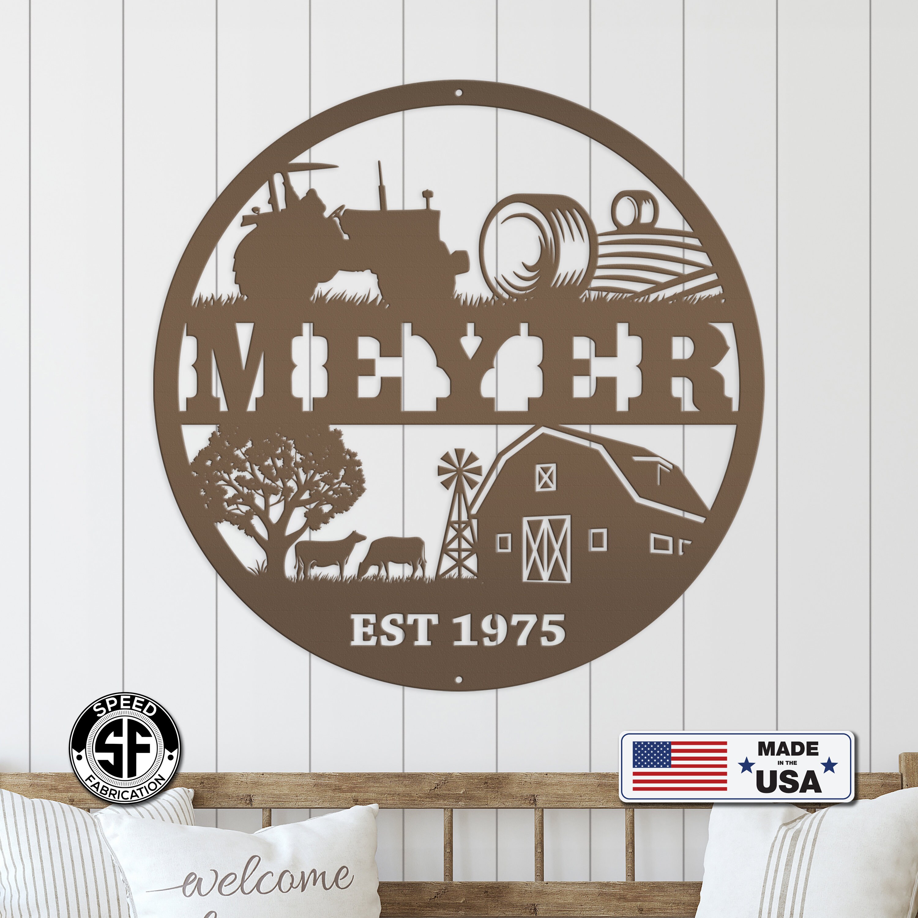 Personalized Farm Scene Sign Your Name _ Your Wording - Etsy