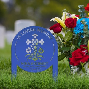 Memorial Sign, Custom Metal Yard Stake for Memory Dedication Garden ...