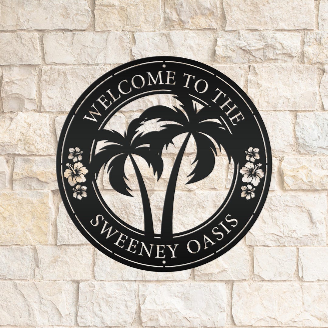 Personalized Tropical Patio or Pool Sign, Custom Tropical Sign - Etsy