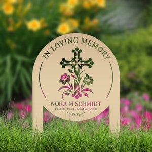 Memorial Sign, Custom Metal Yard Stake for Memory Dedication Garden ...