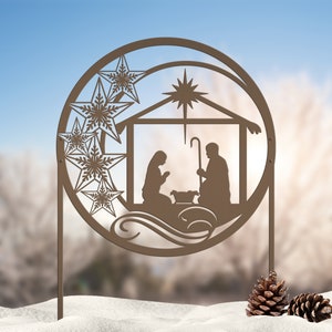 Outdoor Nativity Set Christmas Yard Decoration, Extra Large Metal Sign ...