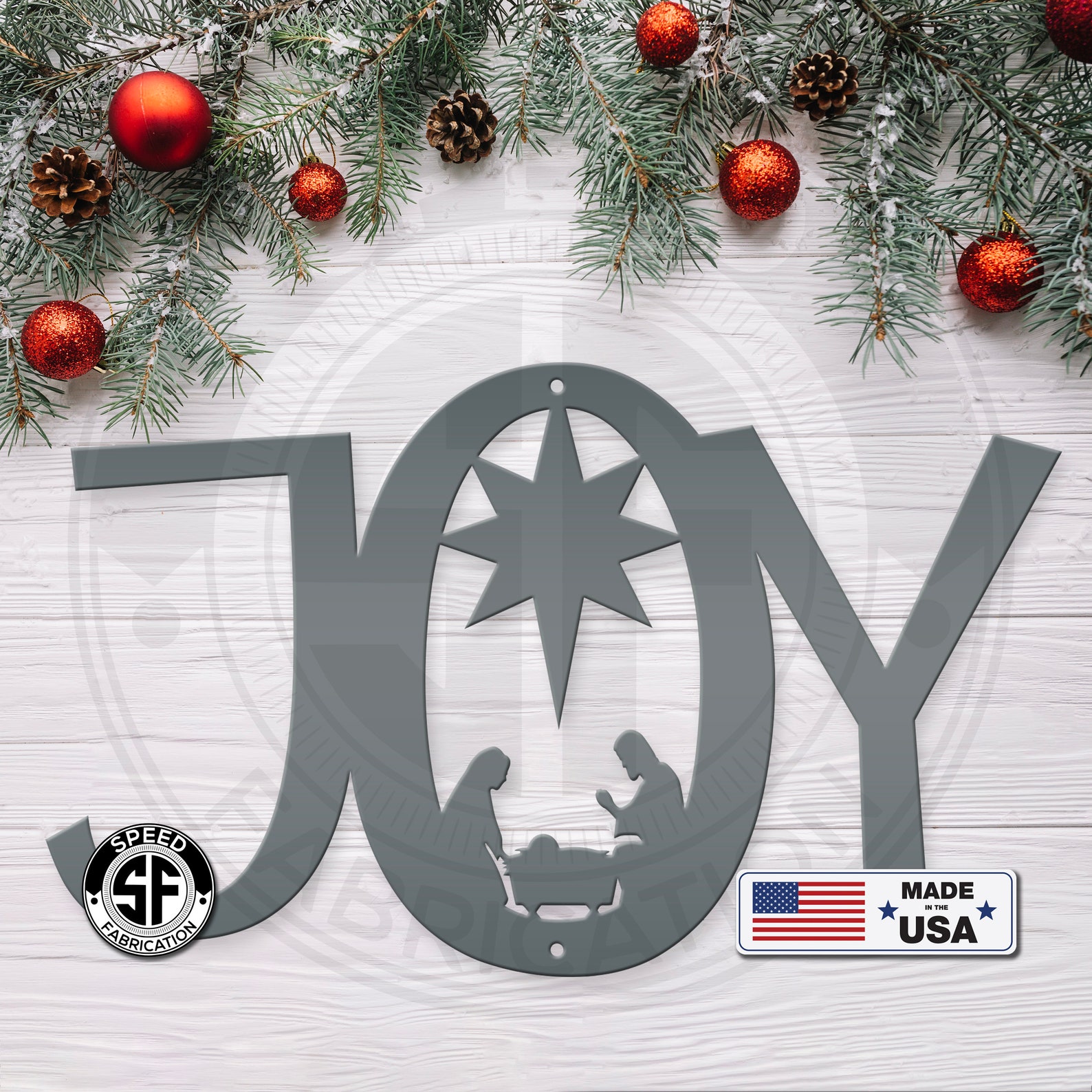 Joy Nativity Christmas Metal Sign | Etsy