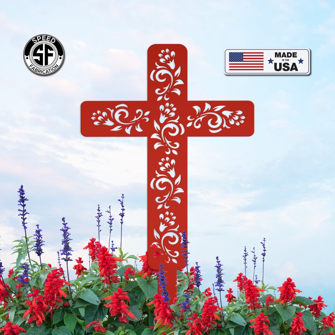 Cross for Front Yard or Garden Metal Scrolled Cross - Etsy