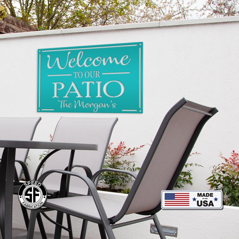Custom Welcome to Our Patio Sign Personalized Outdoor Sign - Etsy