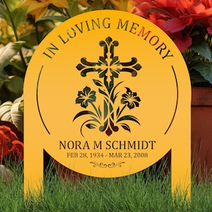 Memorial Sign, Custom Metal Yard Stake for Memory Dedication Garden ...