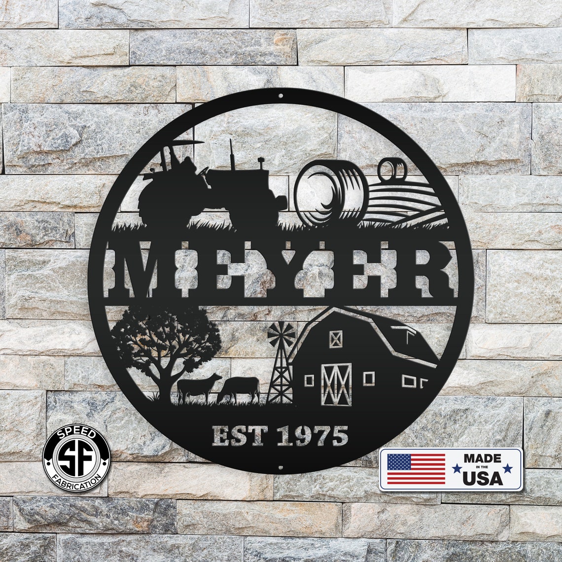 Personalized Farm Scene Sign Your Name _ Your Wording - Etsy