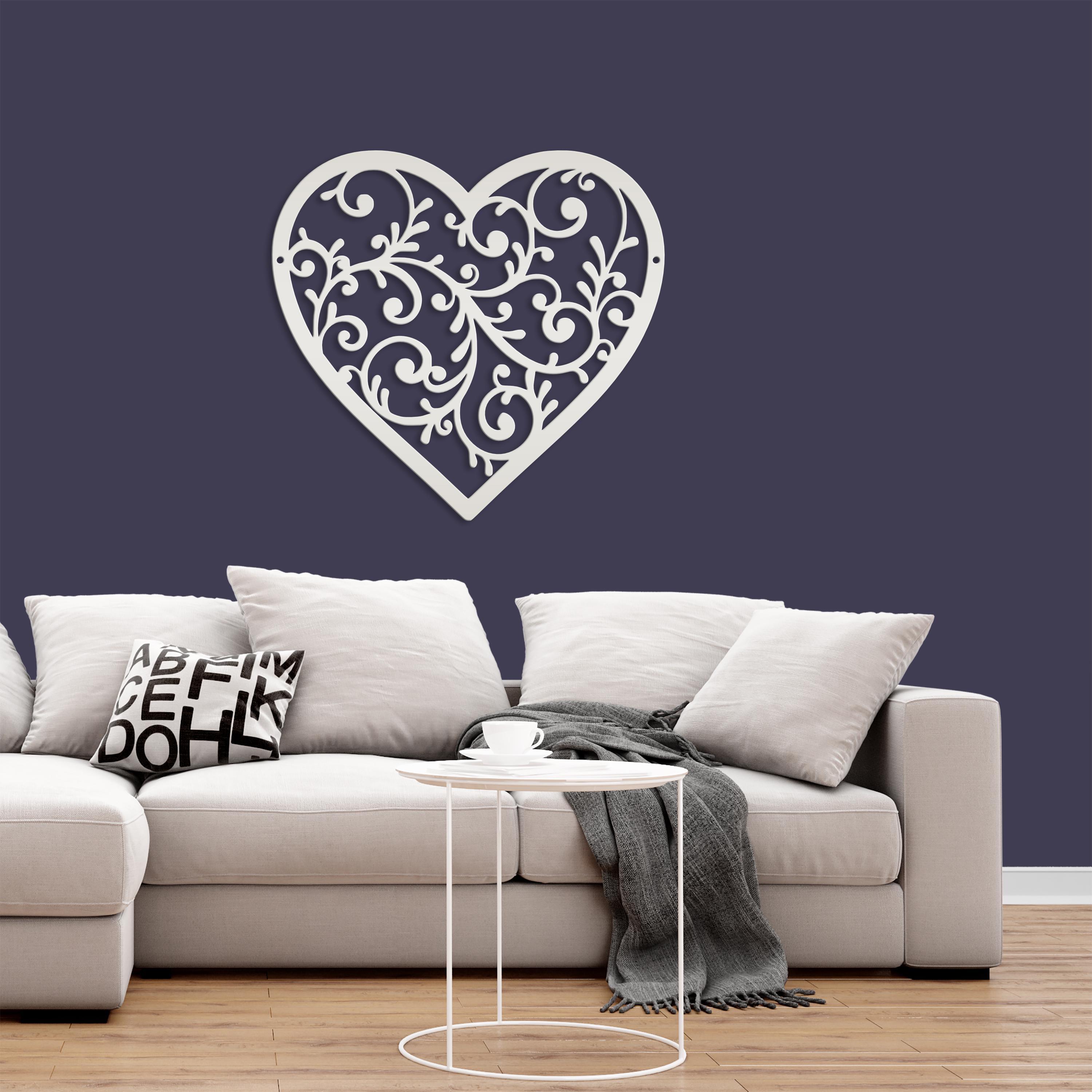 Metal Heart Wall Sign, Intricate Metal Home Decor, Valentine's Day Gift ...