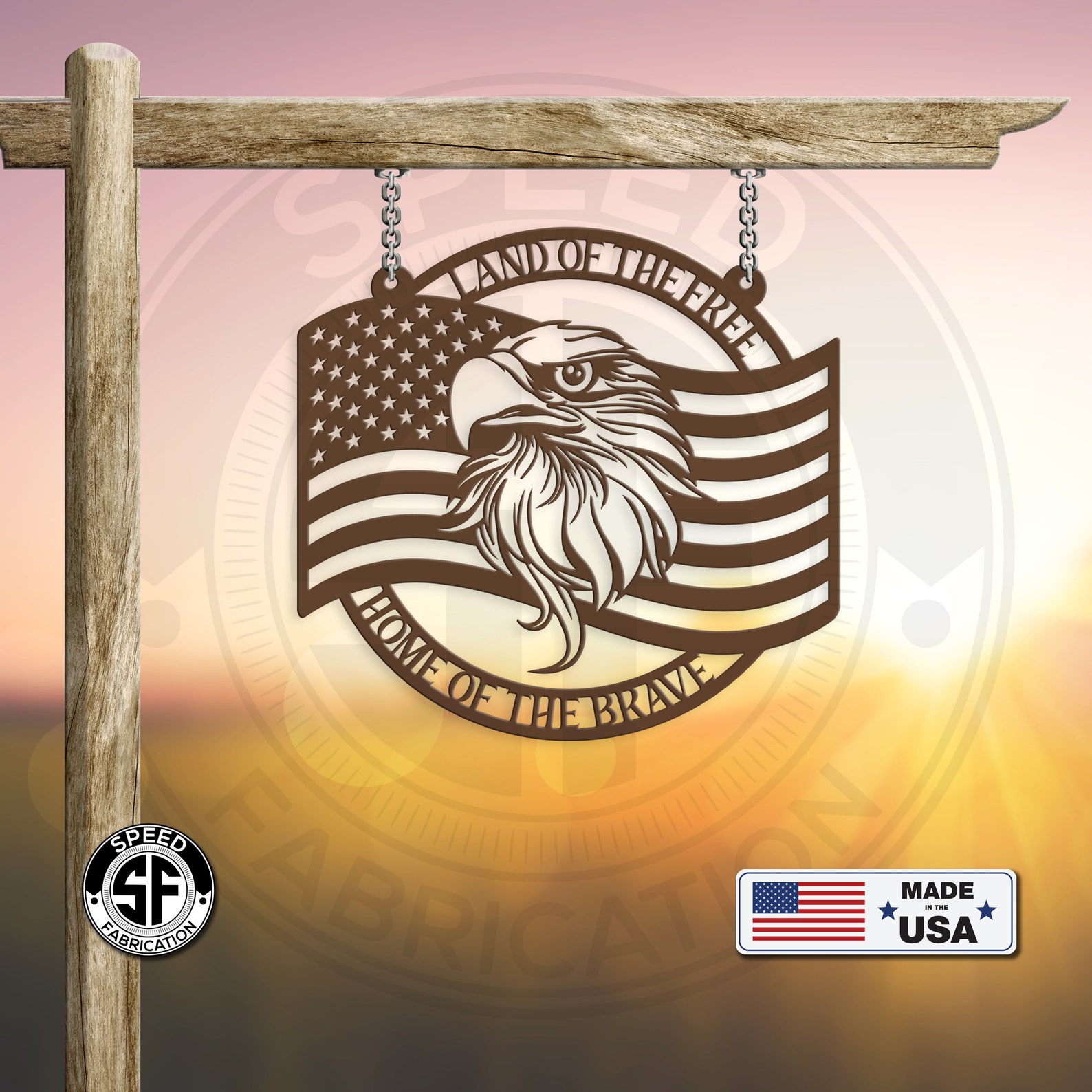 Patriotic Metal Sign With American Flag and Eagle - Etsy