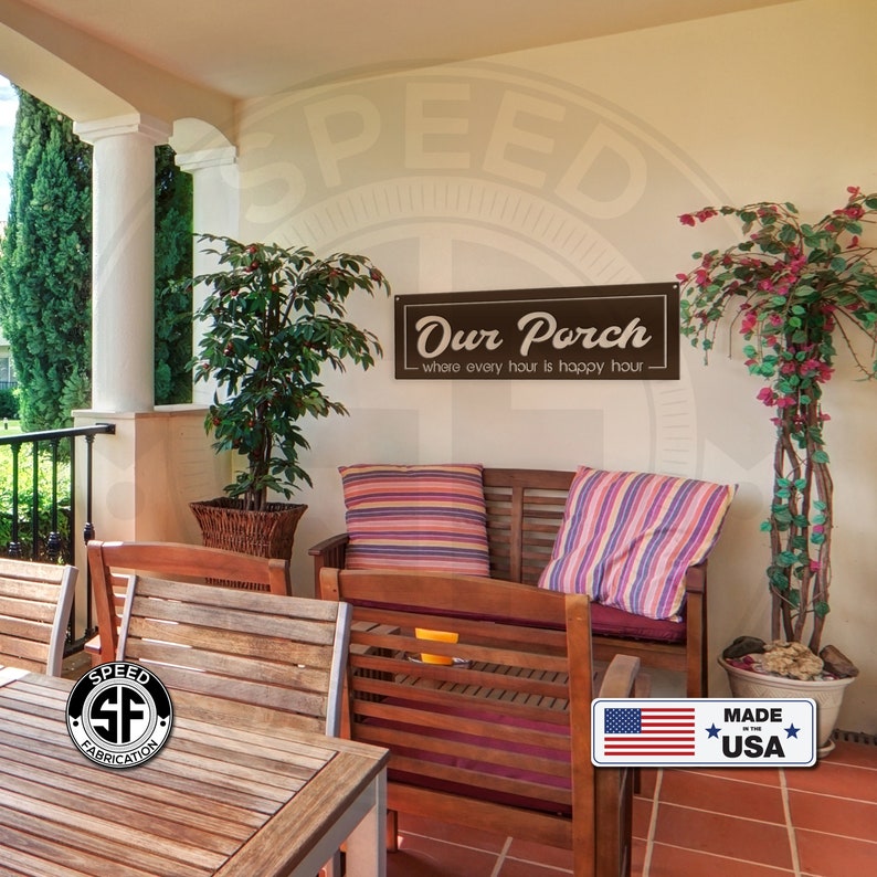 Happy Hour Sign Outdoor Porch Sign Metal Sign for Outdoors - Etsy