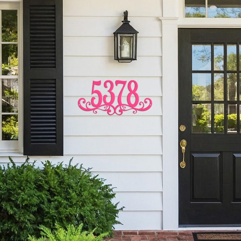 Personalized Scroll House Numbers Metal Sign - Etsy