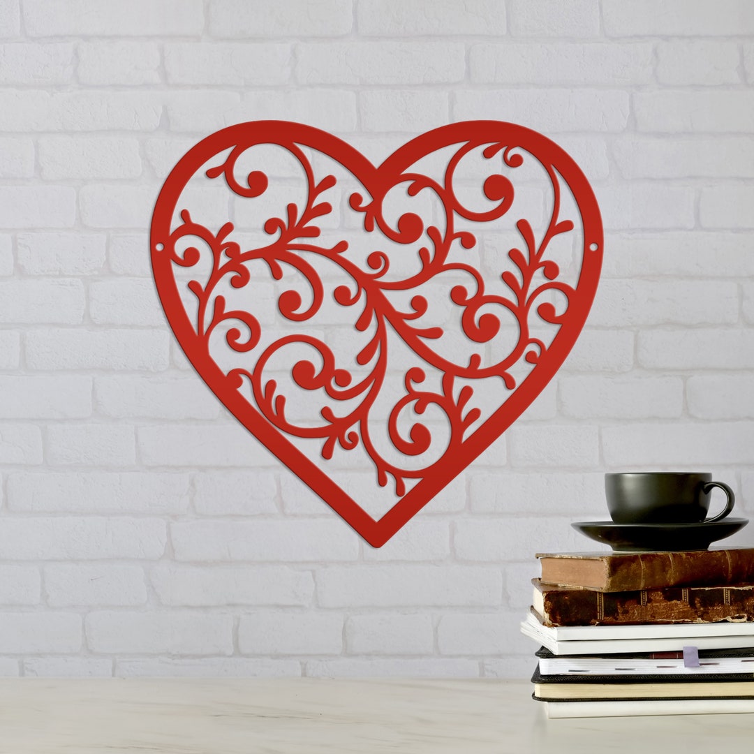 Decorative Scroll Heart Metal Sign - Etsy
