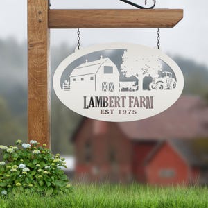 Farm Sign Family Name Metal Sign | Personalized Ranch Panel | Outdoor ...