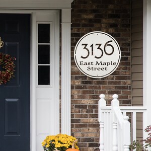 Personalized Round Address Metal Sign - Modern Address Sign - Etsy