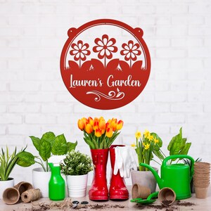 Custom Outside Flower Sign, Personalized Hanging Garden Sign, Mother's ...