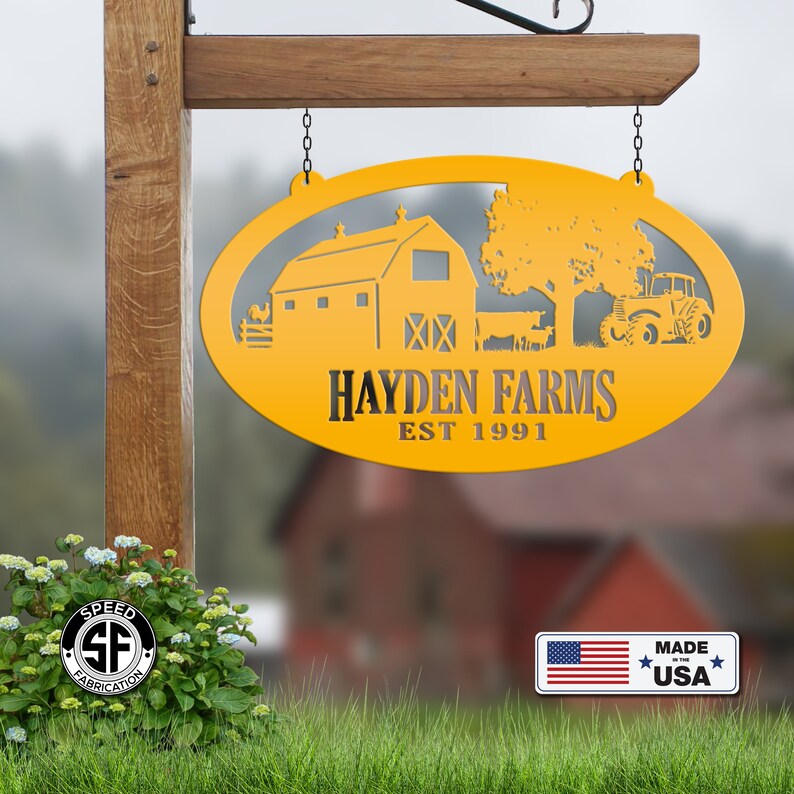 Oval Farm Sign With Family Name and Established Date - Etsy