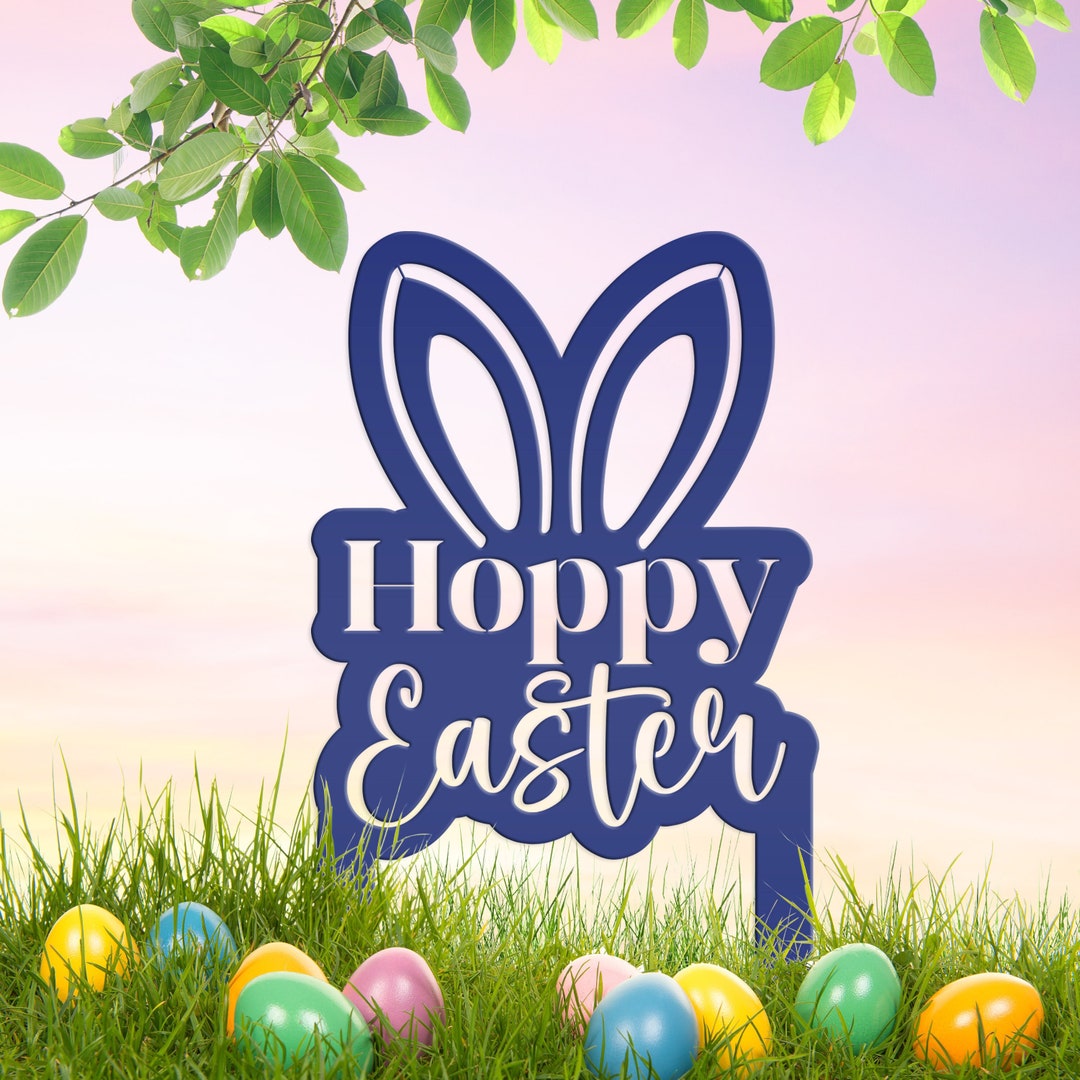 Metal Hoppy Easter Yard Stake - Easter Decor - Etsy