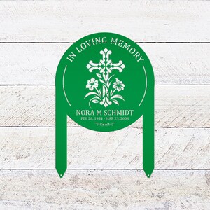 Memorial Sign, Custom Metal Yard Stake for Memory Dedication Garden ...
