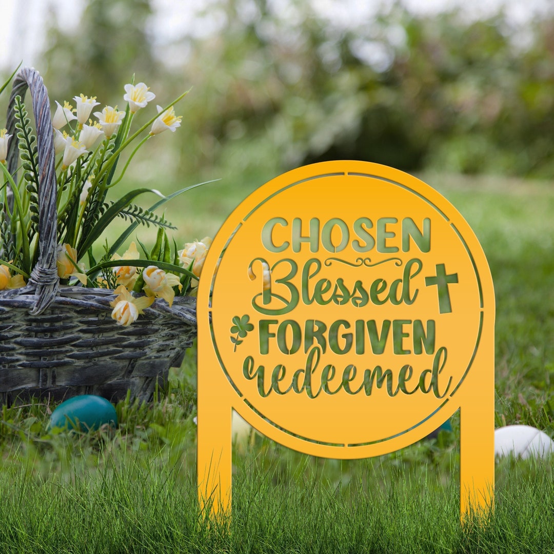Christian Metal Yard Sign- Easter Decor - Blessed Yard Sign - Etsy
