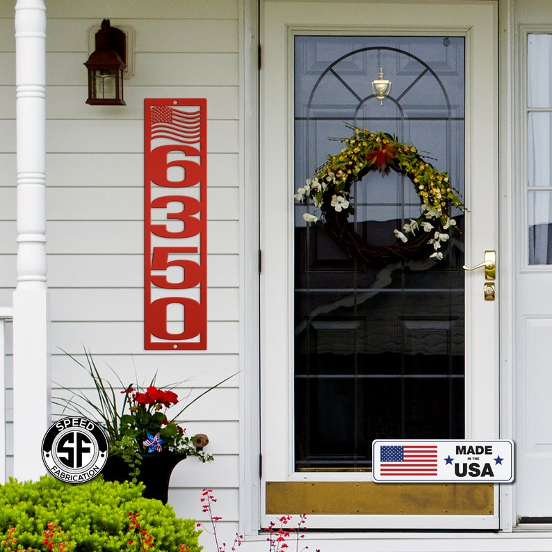 Patriotic Address Sign Metal Flag Address Sign Outdoor - Etsy