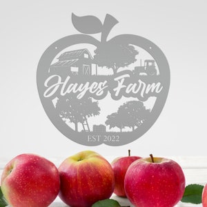 Farm Sign Apple Orchard Sign, Metal Indoor Outdoor Wall Signage ...
