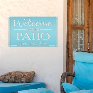 Custom Welcome to Our Patio Sign, Personalized Outdoor Sign - Etsy