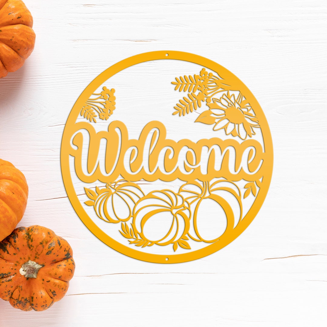 Fall Decor Welcome Sign Wall or Door Wreath Hanger, Thanksgiving ...