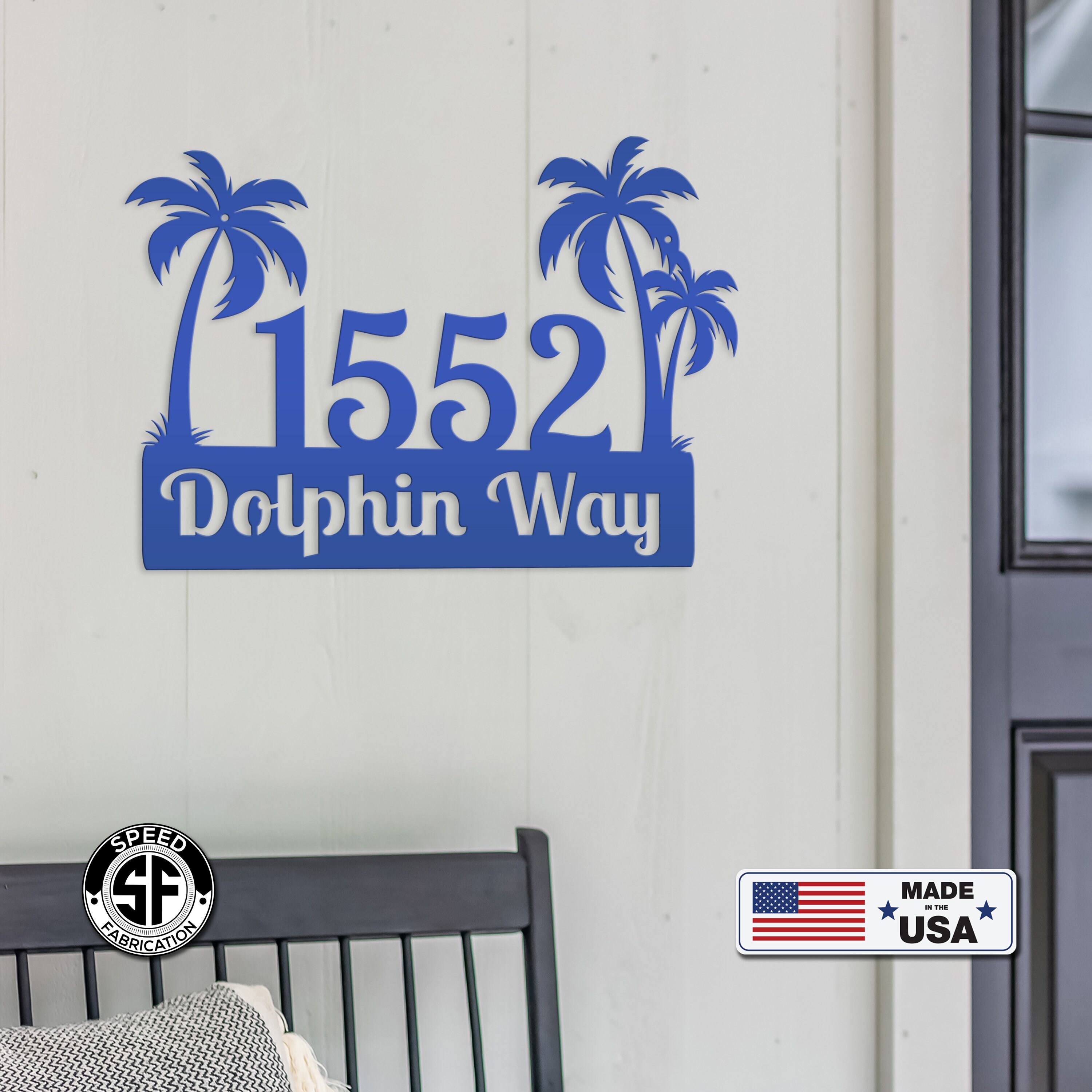 Custom Palm Trees Address Sign With Street Address - Etsy