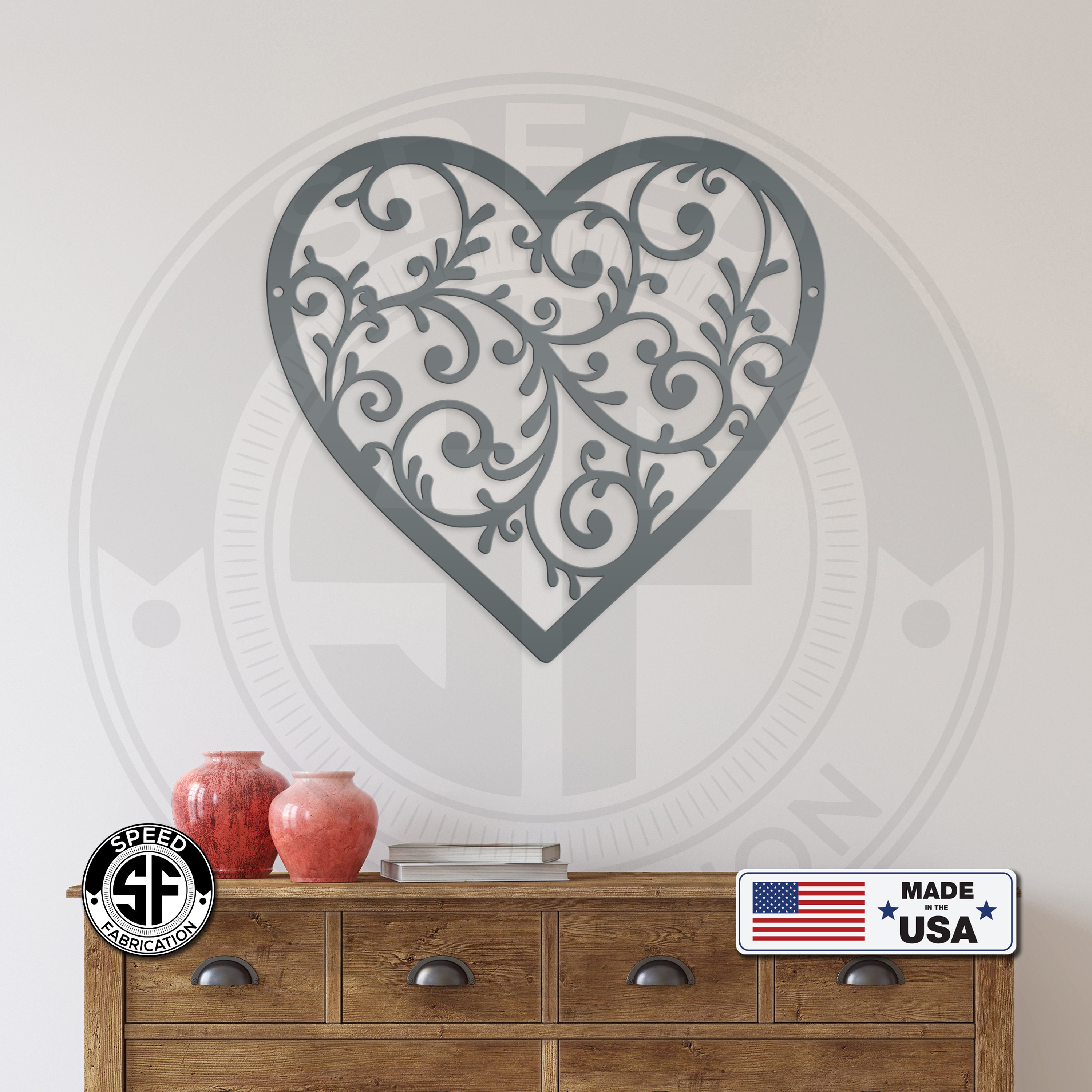 Decorative Scroll Heart Metal Sign - Etsy