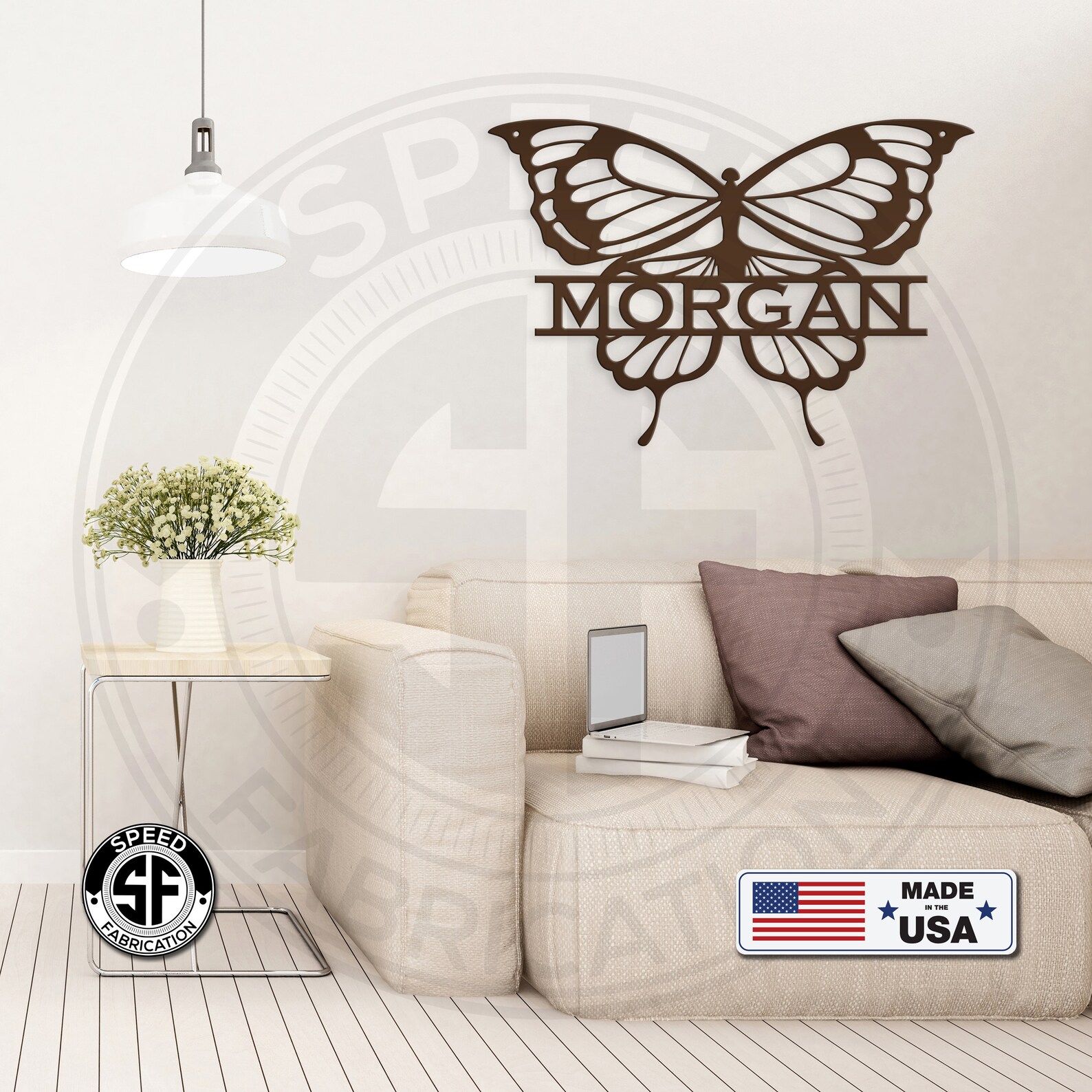 Personalized Butterfly Monogram Metal Sign - Etsy