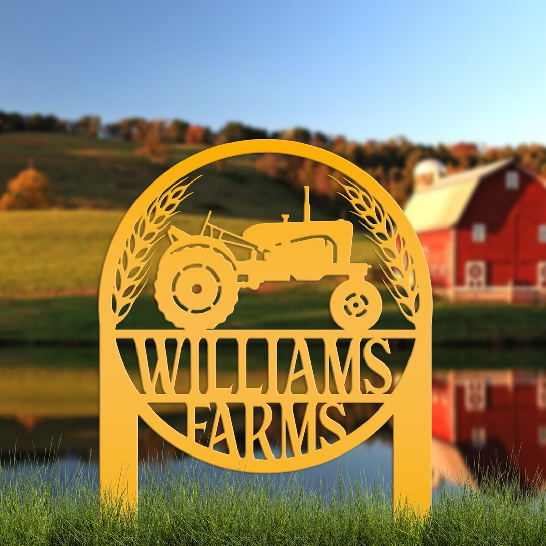 Farm Sign Yard Stake, Metal Ranch Name Sign, Family Last Name and ...