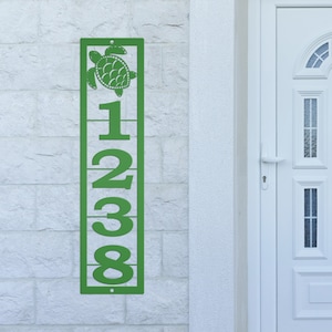 Custom Sea Turtle Metal Address Plaque - Personalized House Sign ...