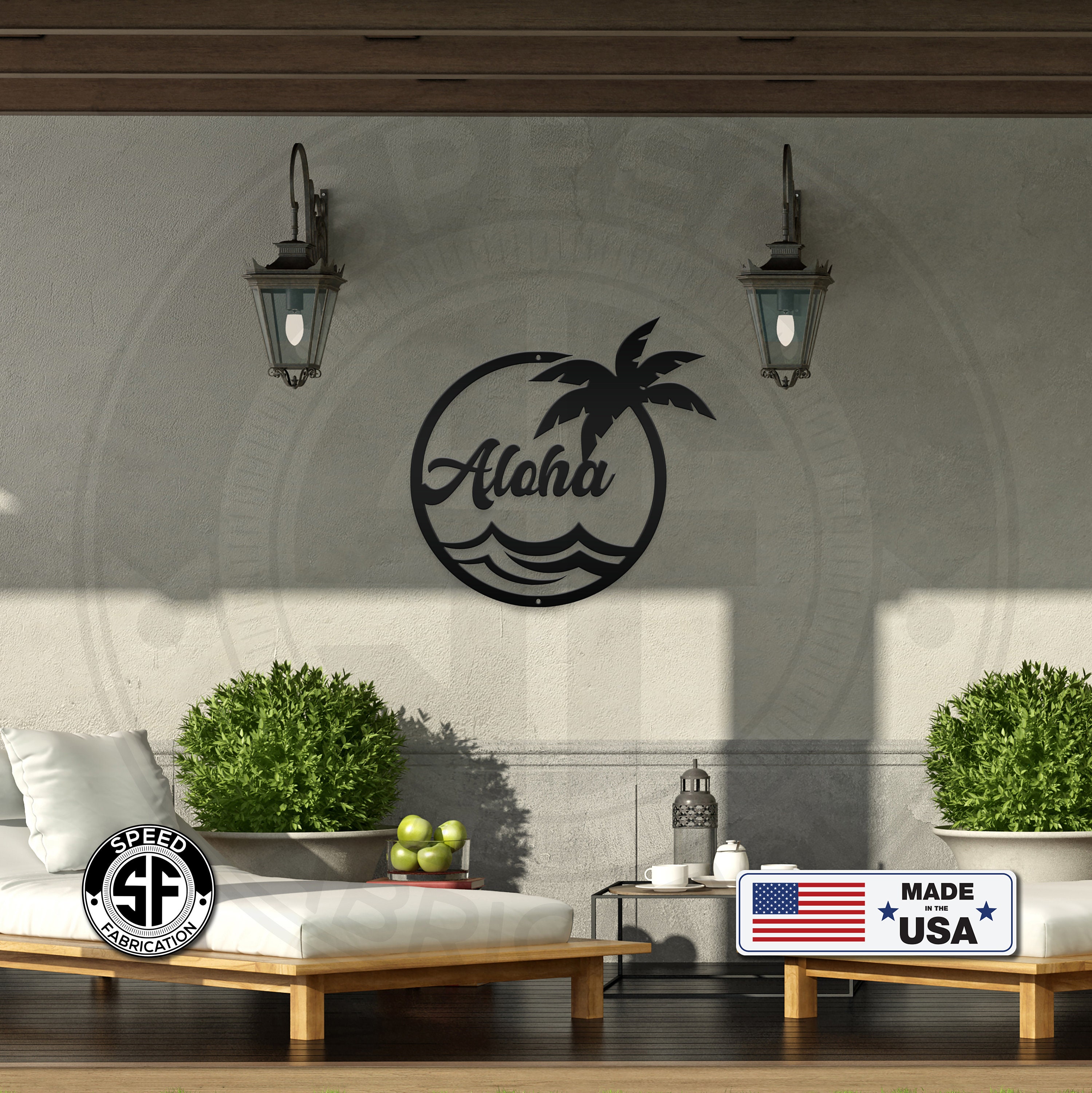 Palm Tree Aloha Sign Tropical Sign - Etsy