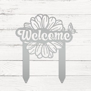 Welcome Garden Stake, Flower Garden Stake With Flower, Mother's Day ...