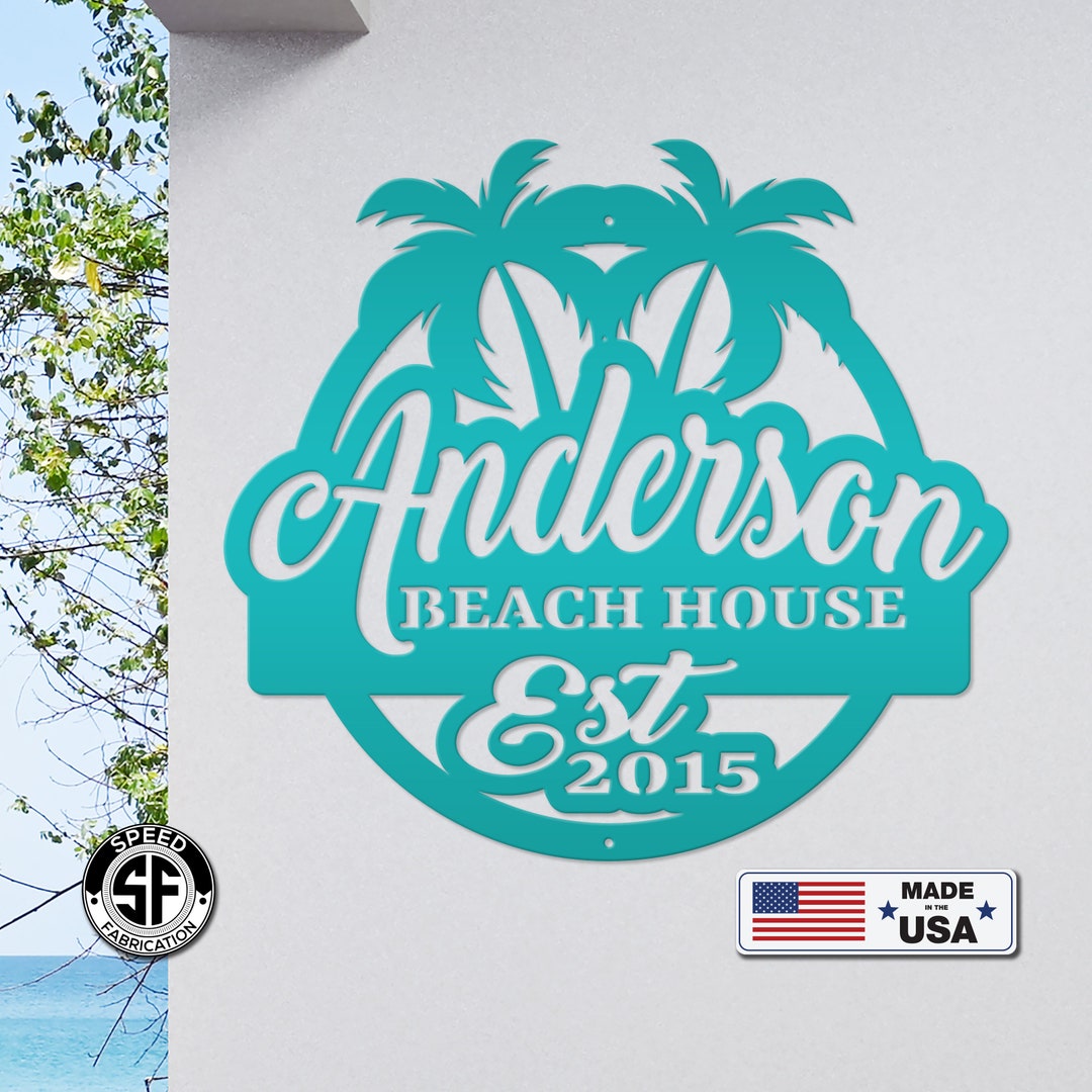 Custom Metal Palm Tree Sign Pool Sign Outdoor Patio Sign - Etsy