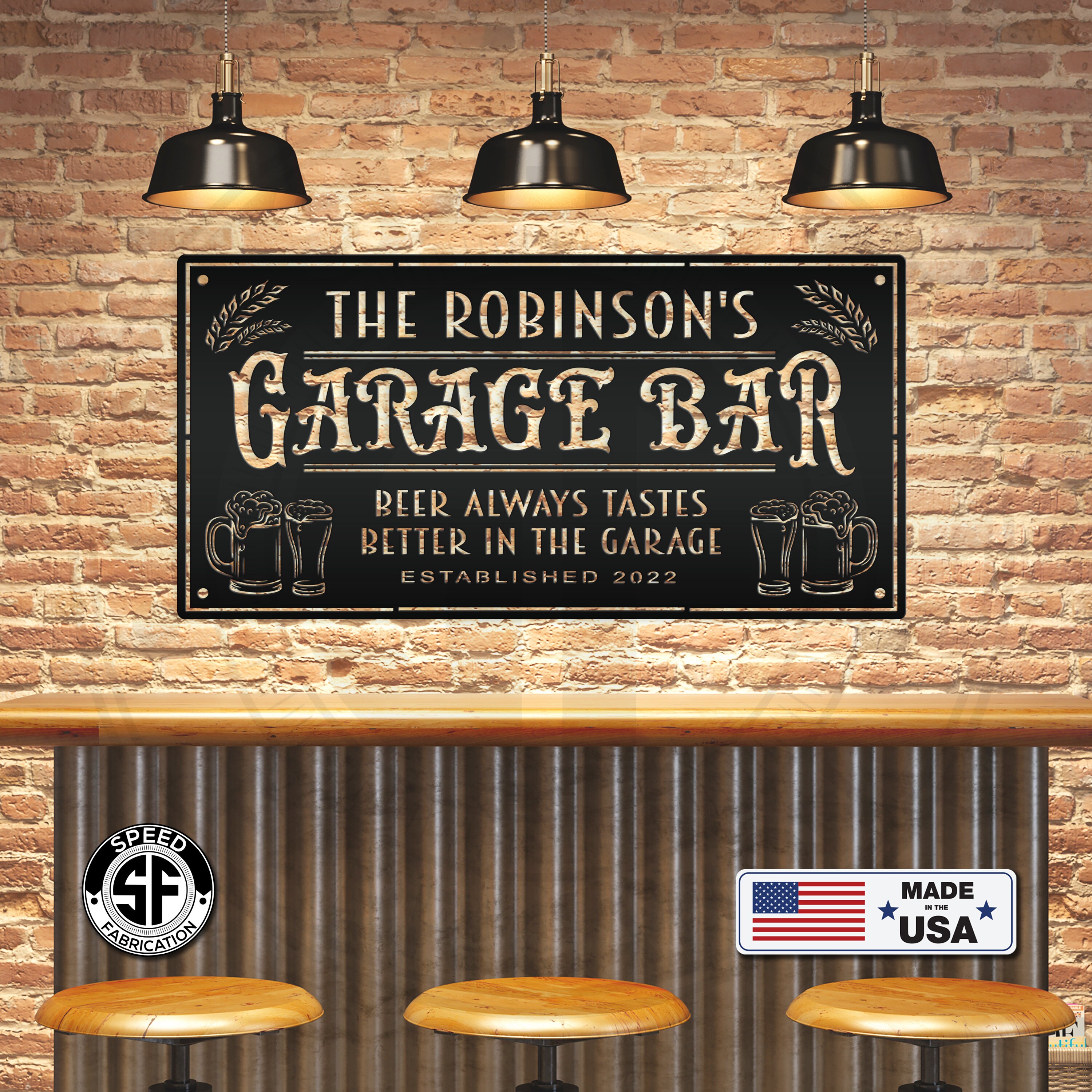 Rectangle Custom Garage Bar Metal Sign Make It Your Own - Etsy