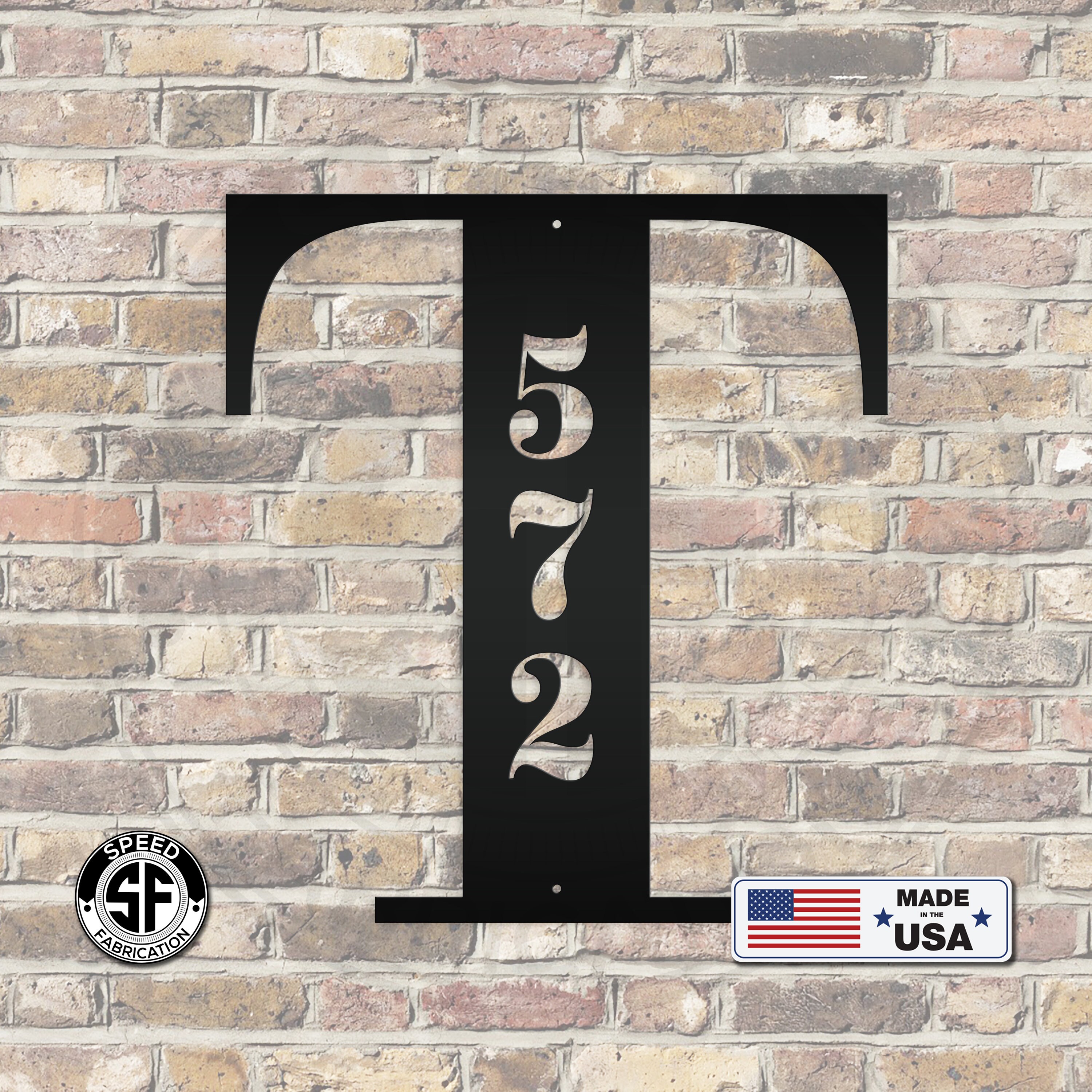 Personalized Monogram and House Number Metal Sign | Etsy