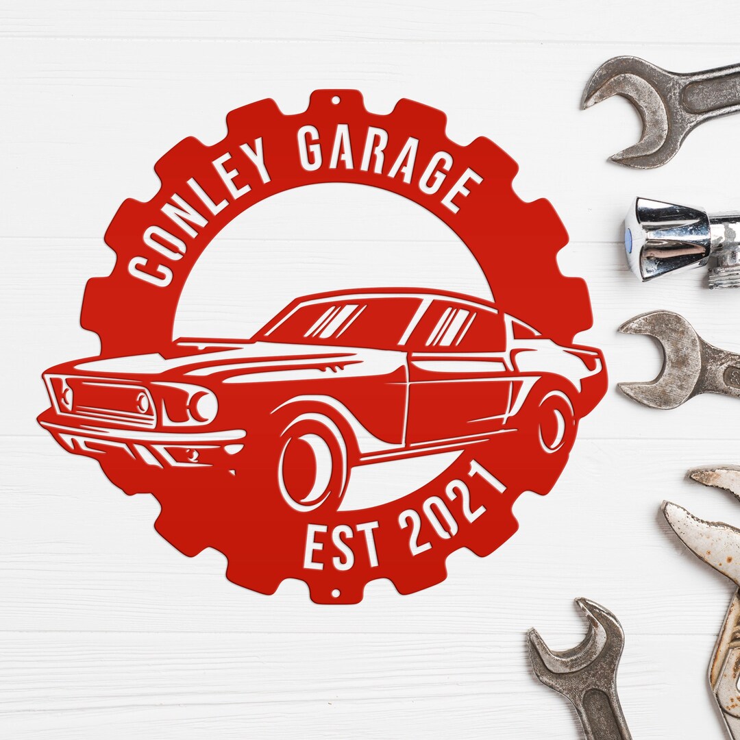 Custom Car Sign for Garage or Shop Sign With Muscle Car Home Decor ...